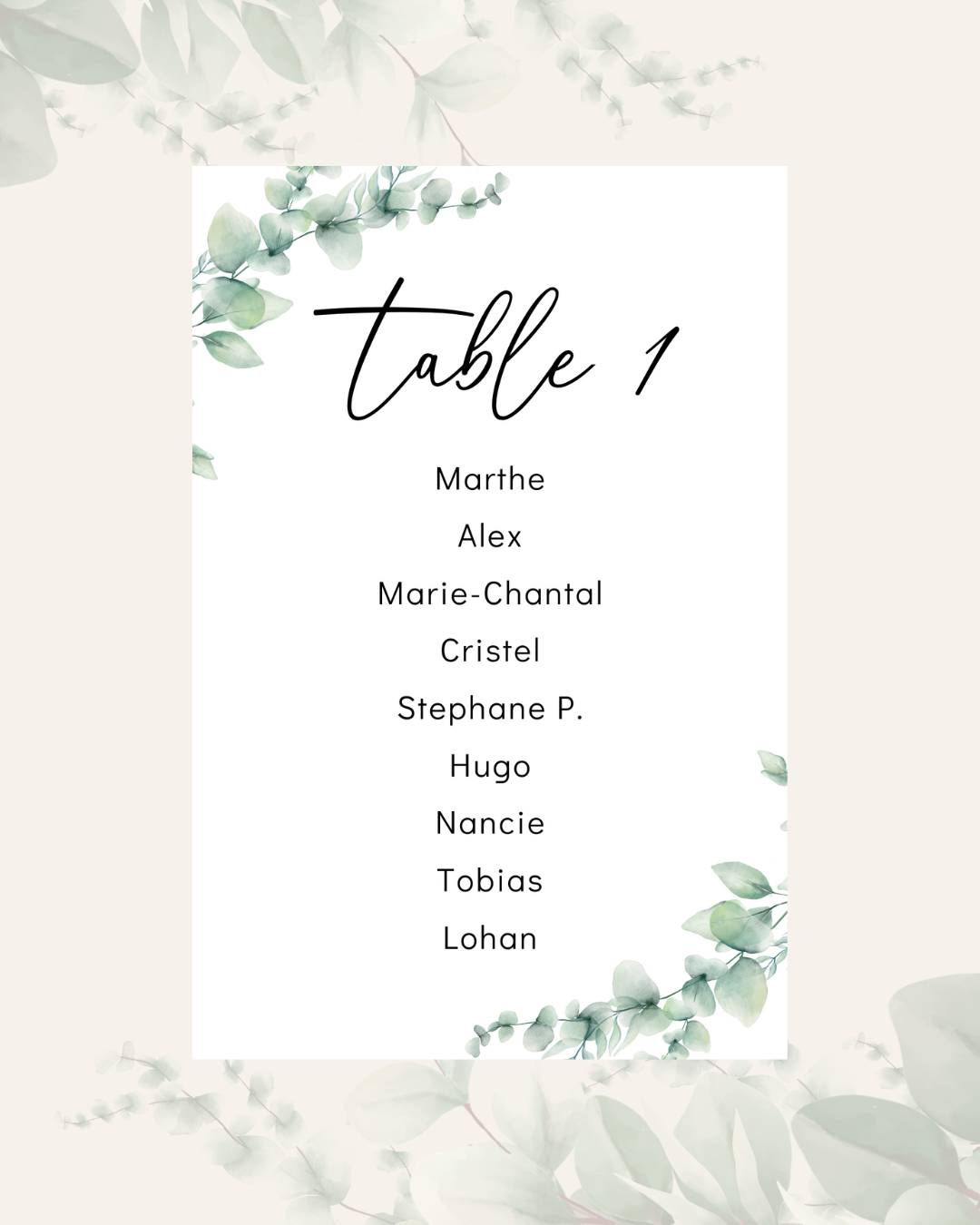 Cartons pour plan de table – Omnia Décor